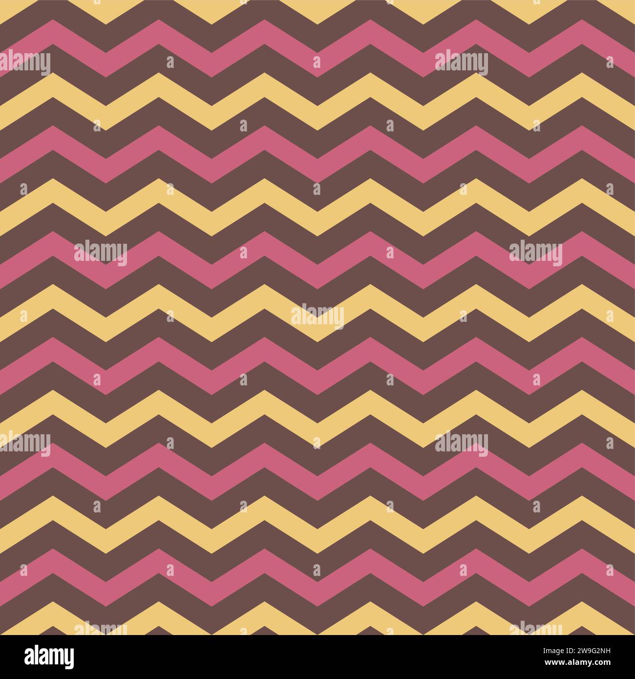 Abstract Horizontal Zigzag Retro Pattern in Yellow, Brown, Red Colors ...