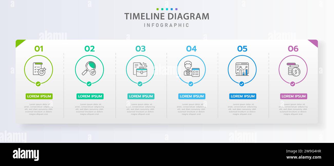 Infographic template for business. 6 Steps Modern Timeline diagram with ...
