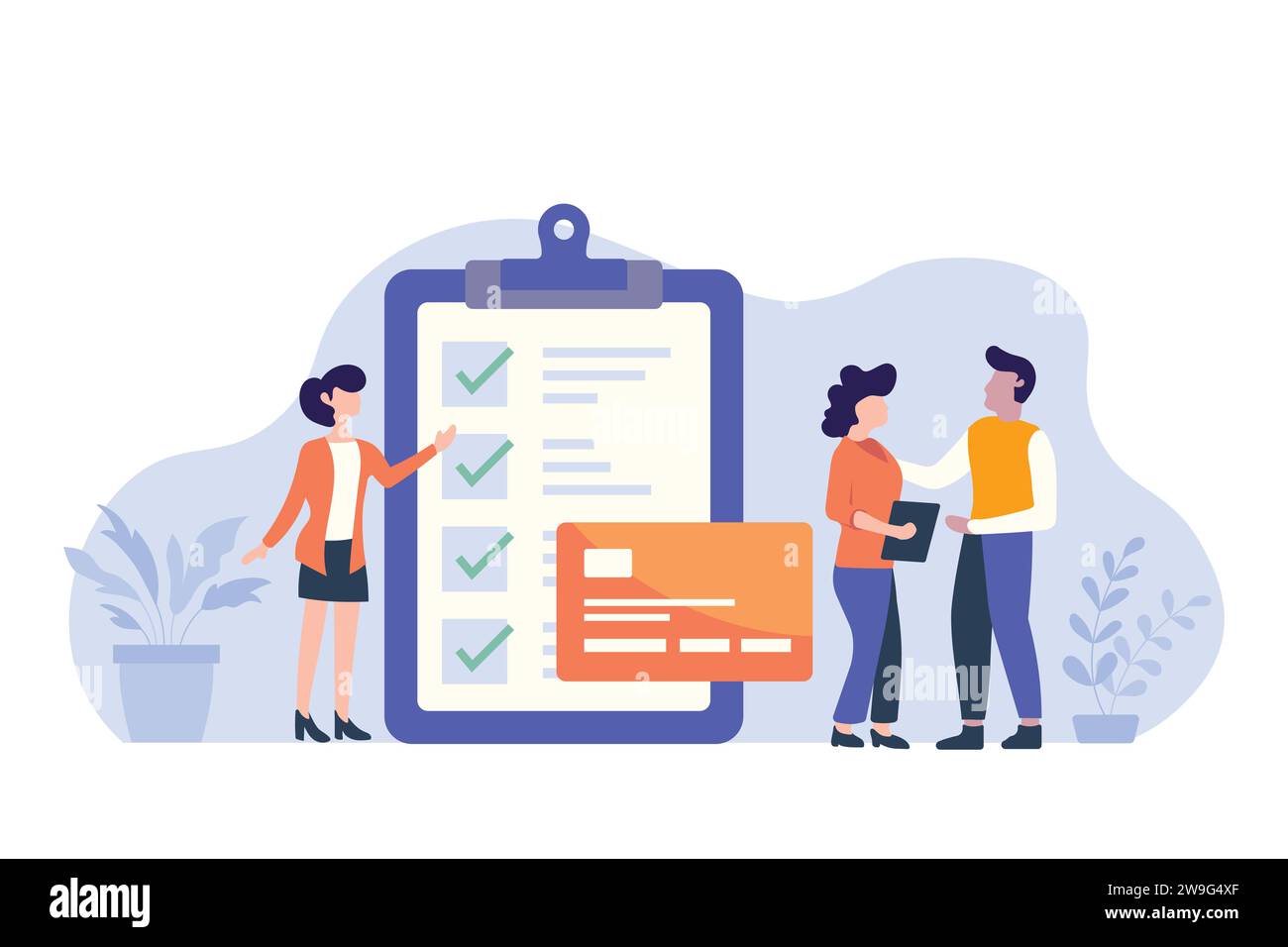 Woman filling out forms Stock Vector Images - Alamy