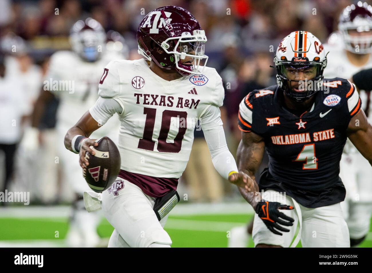 Houston, TX, USA. 27th Dec, 2023. Texas A&M Aggies quarterback Marcel ...