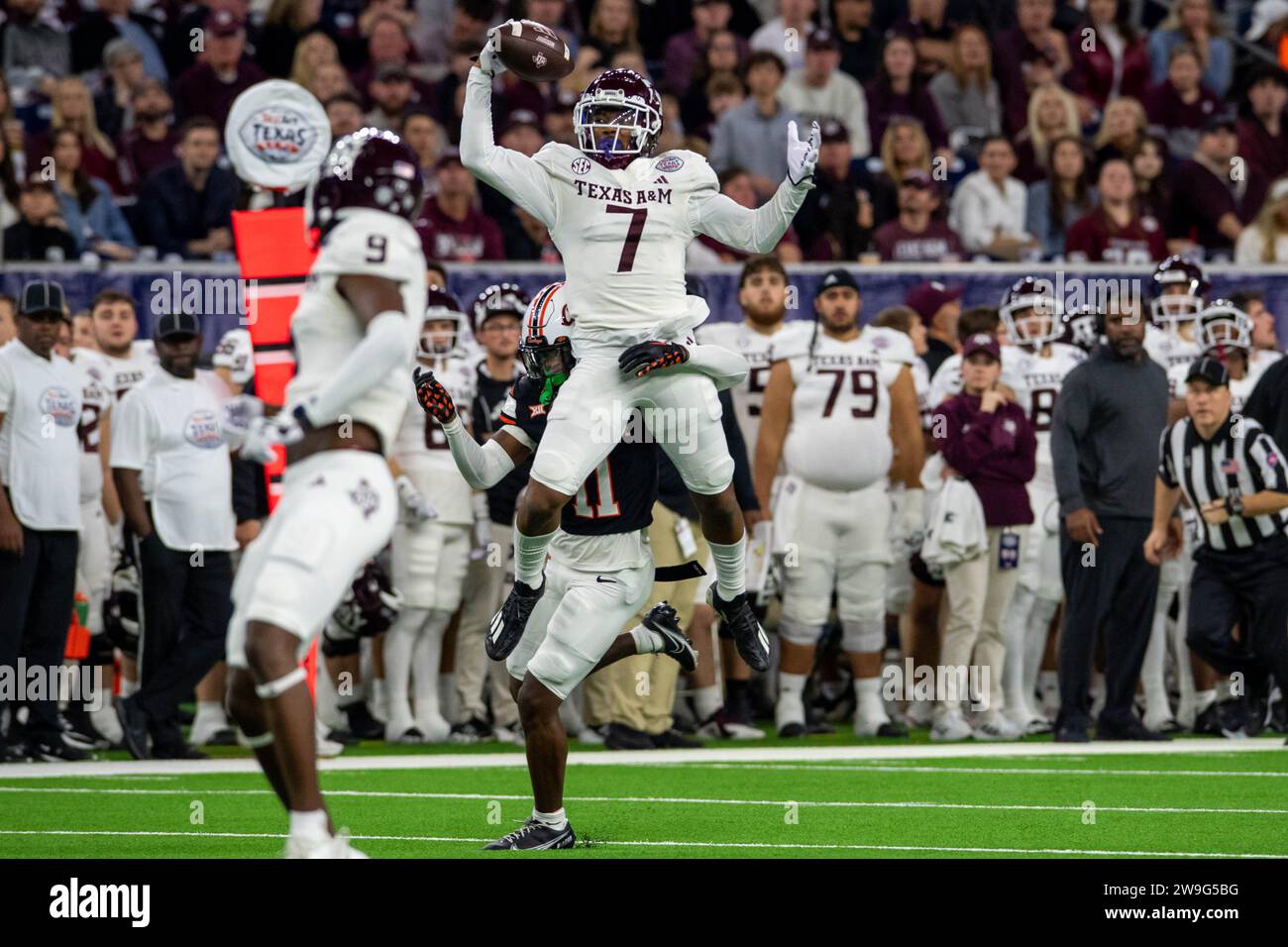 Houston, TX, USA. 27th Dec, 2023. Texas A&M Aggies wide receiver Moose ...