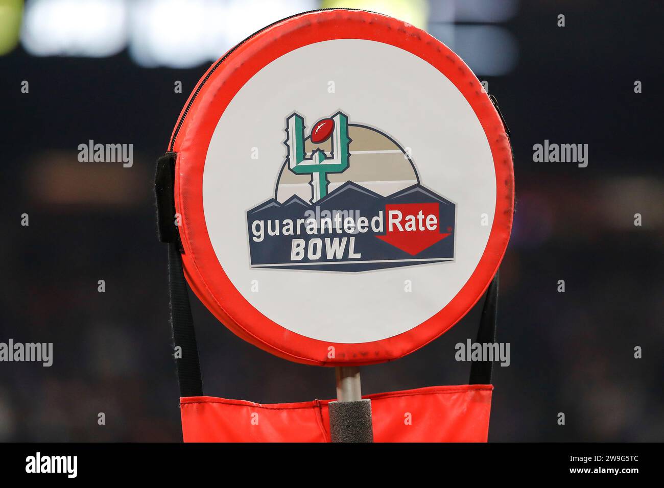 PHOENIX, AZ - DECEMBER 26: The Guaranteed Rate Bowl logo during the ...