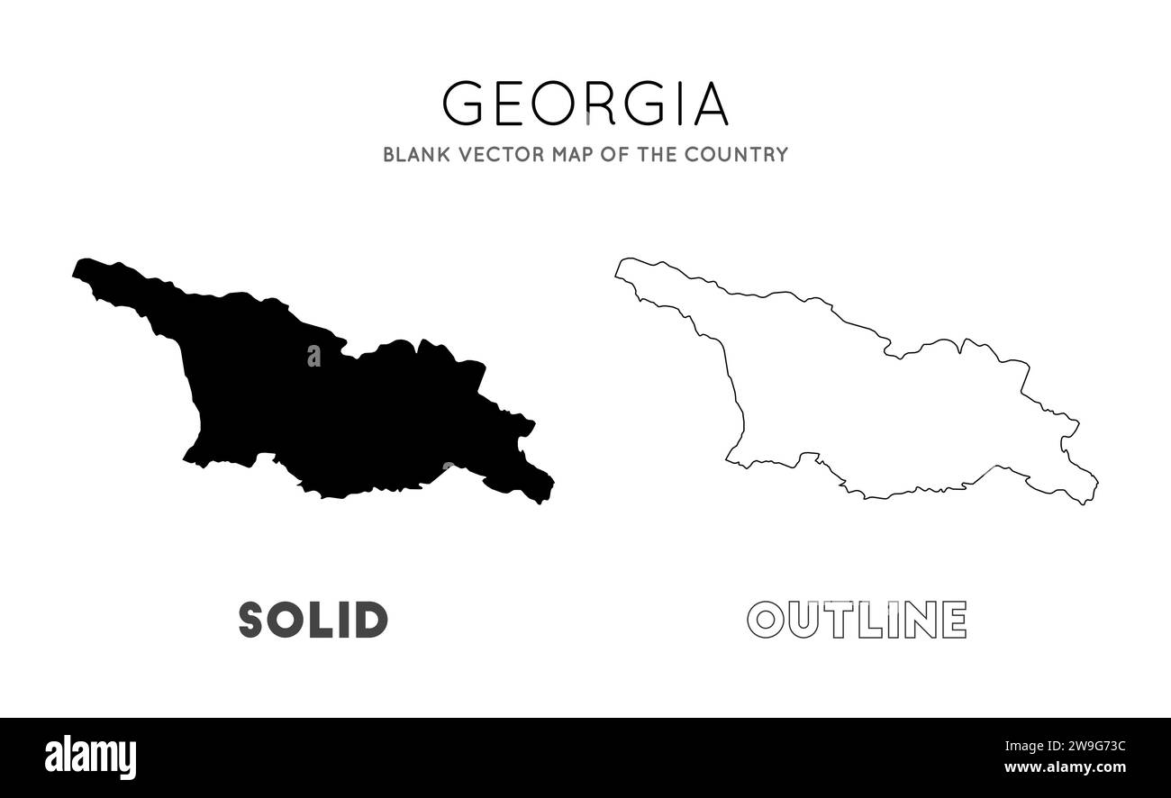 Georgia map. Blank vector map of the Country. Borders of Georgia for ...