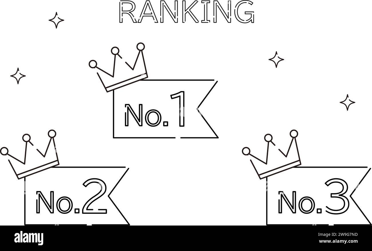Simple crown and label ranking icon set, 1st to 3rd place, Vector ...