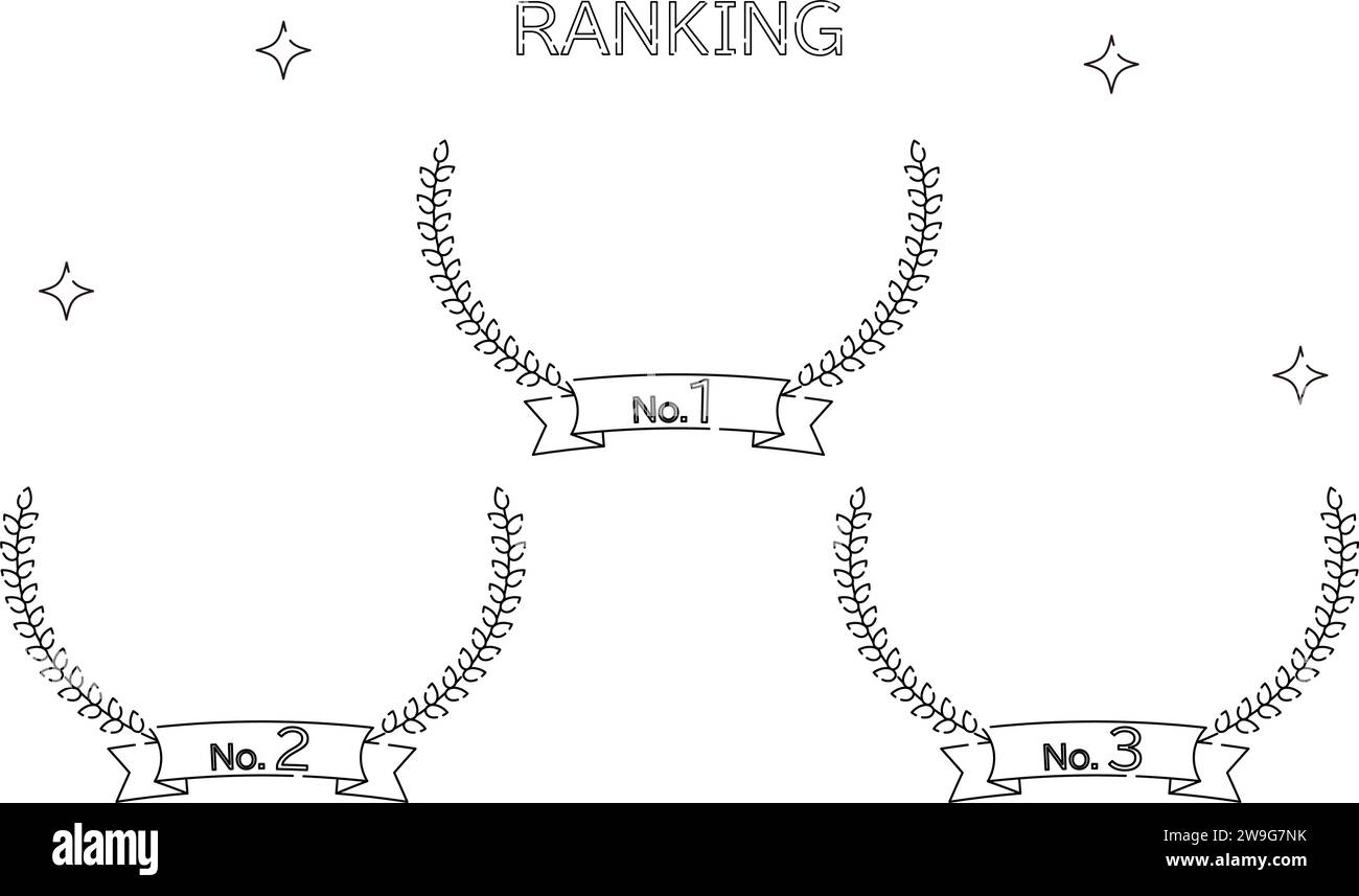 Simple laurel wreath and label ranking icon set, 1st-3rd place, Vector ...