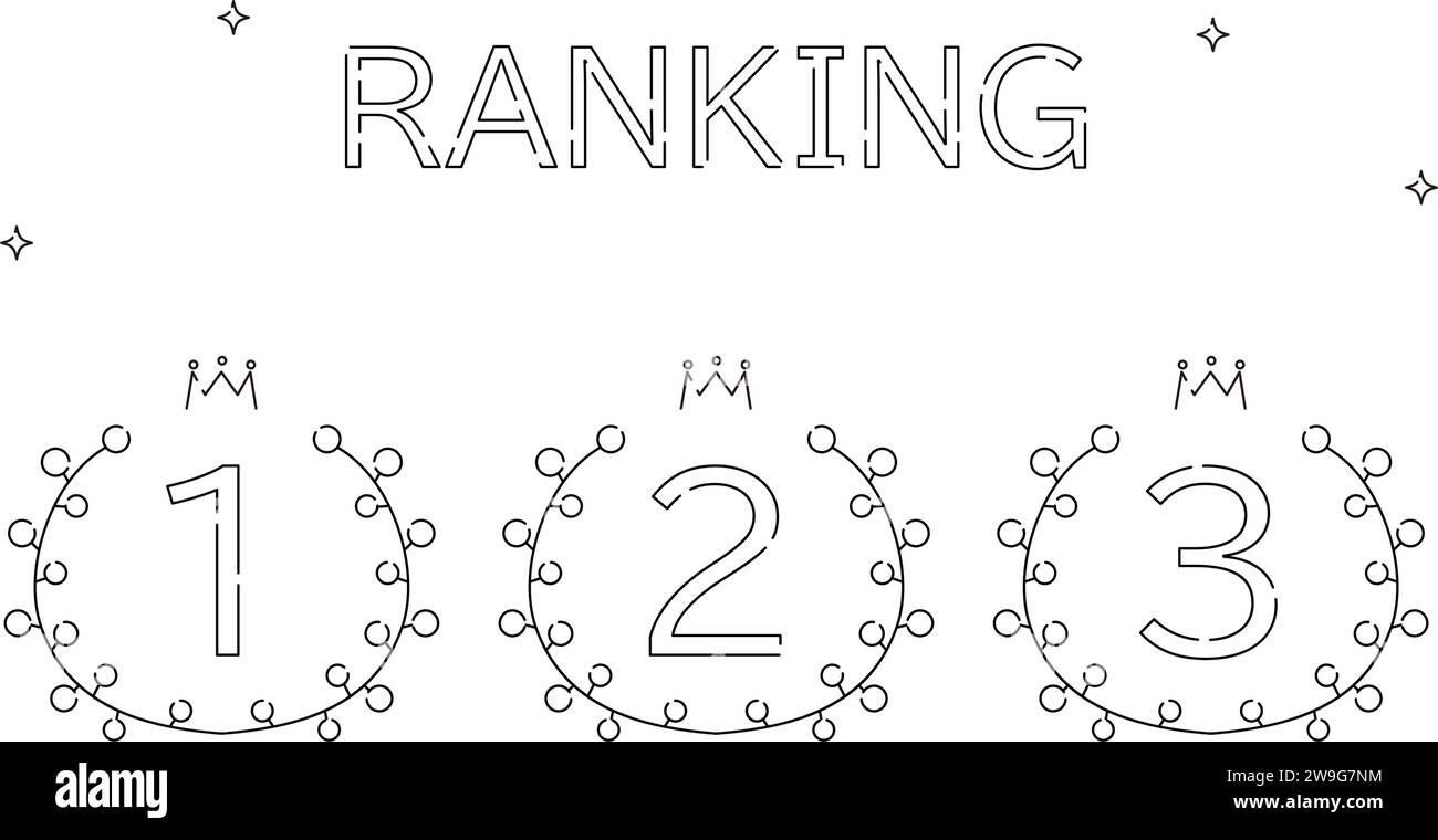 Plant leaf style simple line drawing ranking icon set, Vector ...