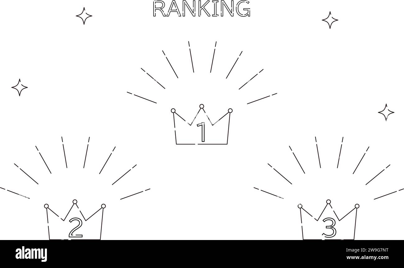 Simple crown ranking icons set, 1st to 3rd place, Vector Illustration ...