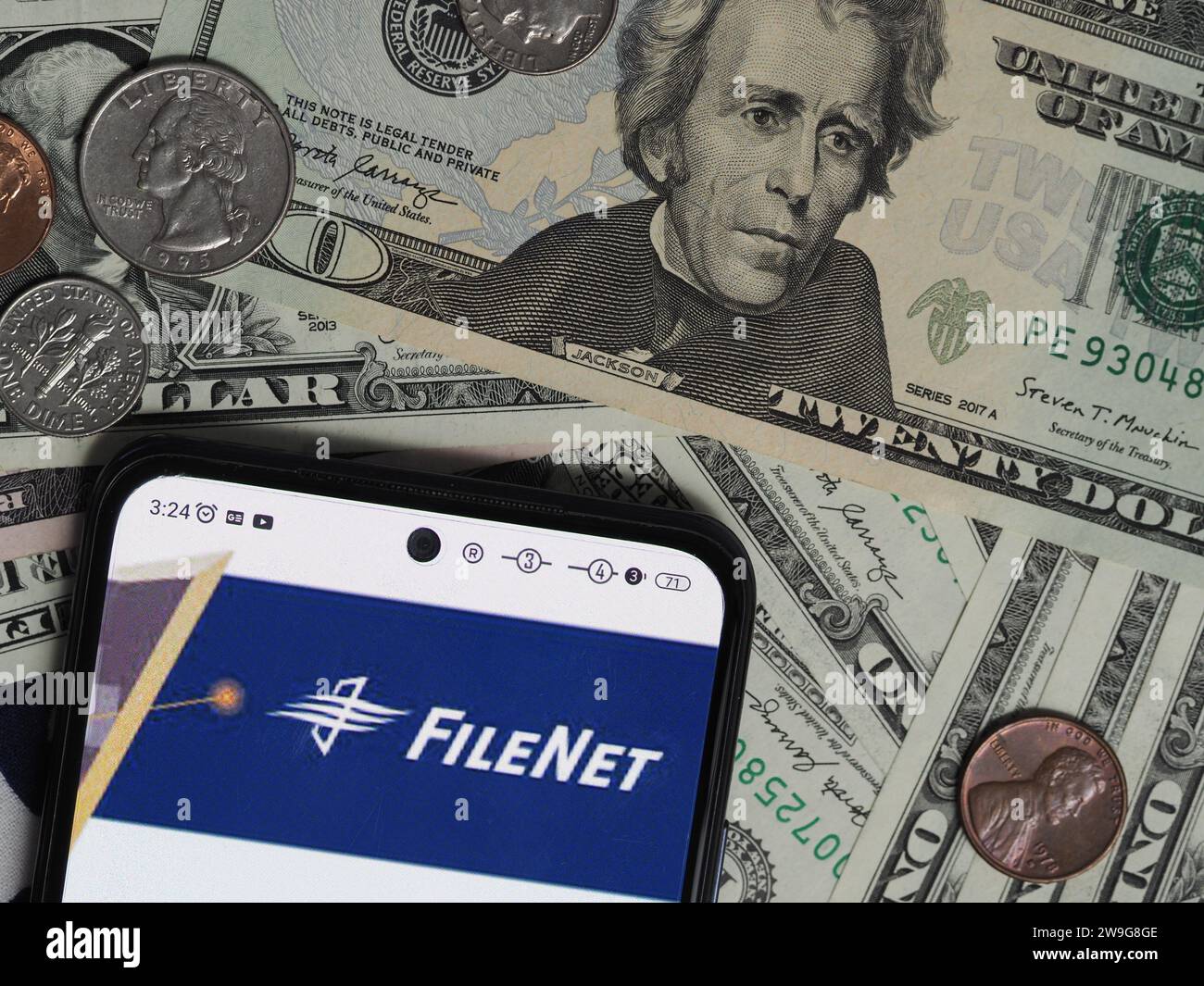 Garham, Germany. 28th Dec, 2023. In this photo illustration, a FileNet ...