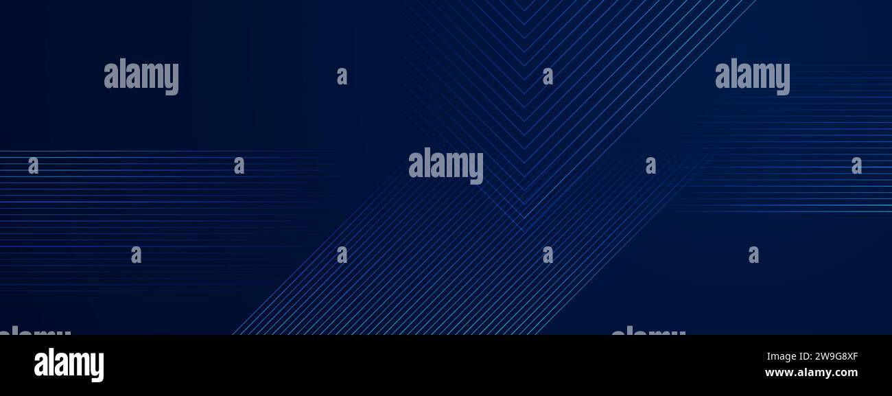 Dark blue minimal lines abstract geometric futuristic background. Vector banner design Stock ...