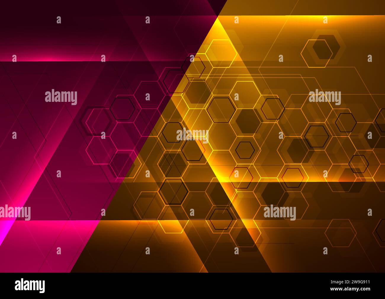 Hi-tech orange pink abstract futuristic background with glowing lines ...