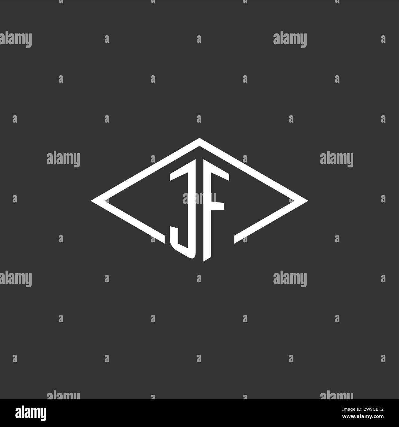 Initials JF logo monogram with simple diamond line style design vector graphic Stock Vector ...