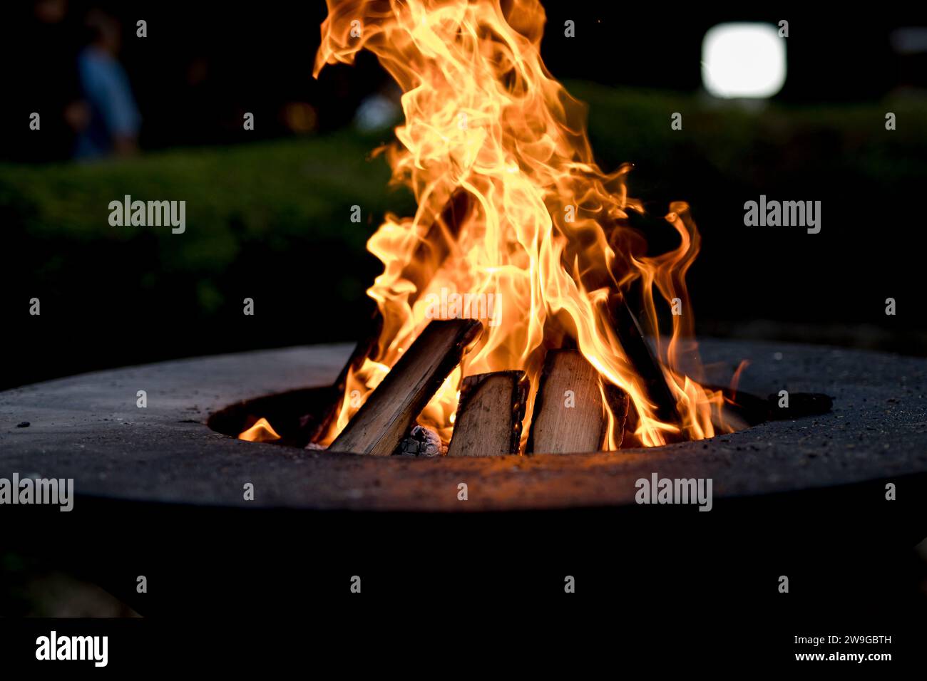 File and flame blue and orange fire in night scene. you can see the ...