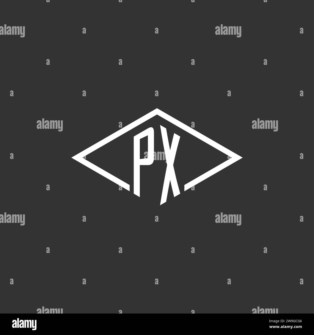 Initials PX logo monogram with simple diamond line style design vector graphic Stock Vector ...
