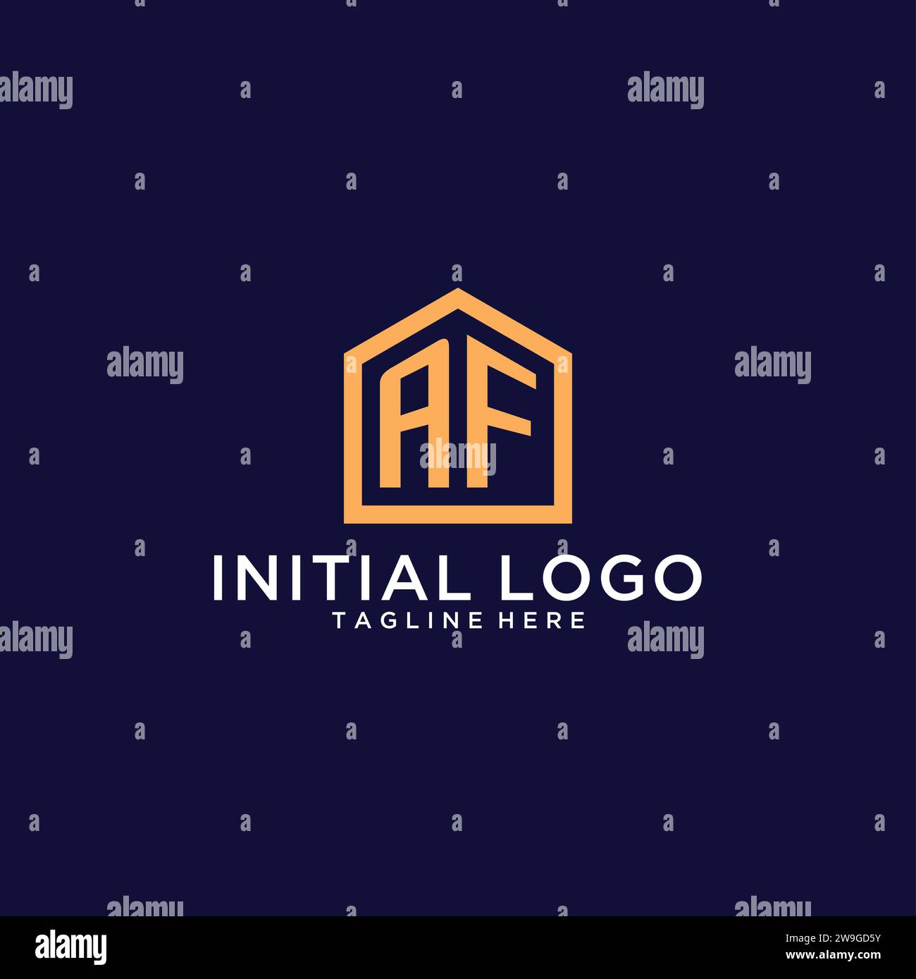 Initial AF logo with abstract home shape, modern minimalist realty logo ...