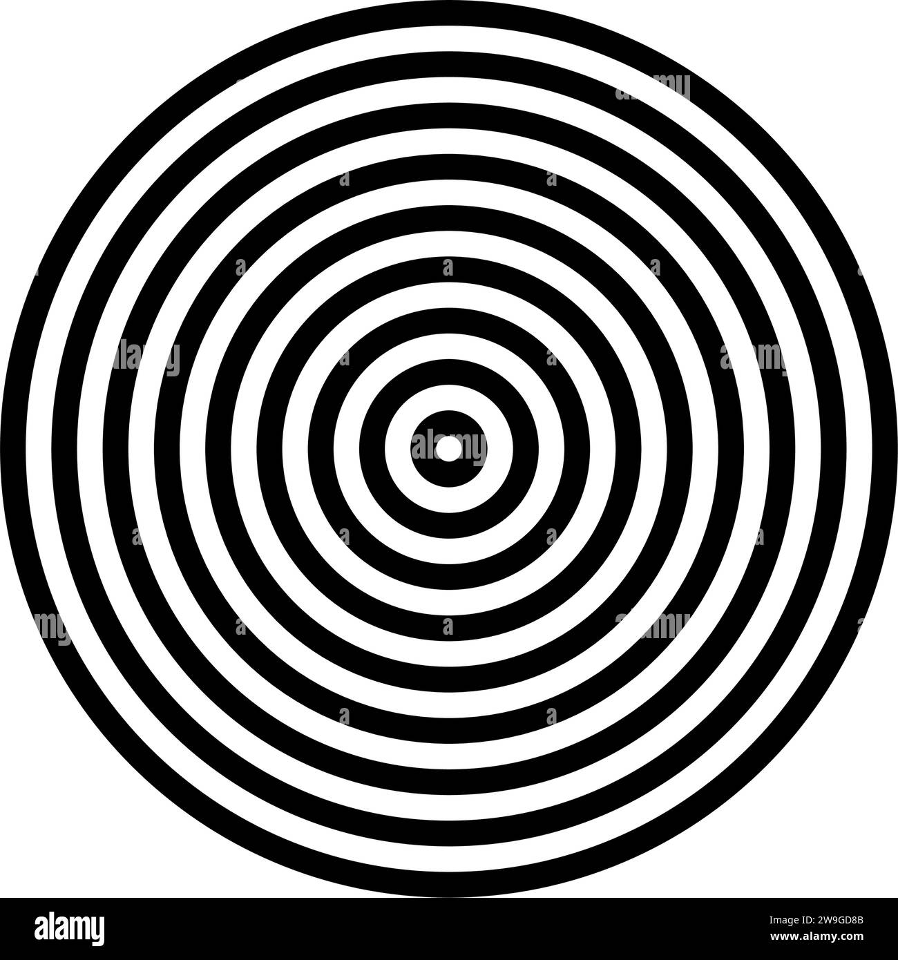 Concentric circle icon. Black and white circular rings. Sound wave ... Concentric circle icon. Black and white circular rings. Sound wave ...