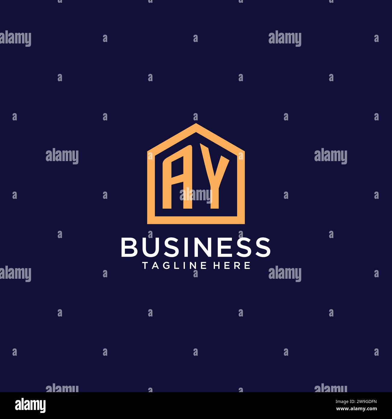 Initial AY logo with abstract home shape, modern minimalist realty logo ...