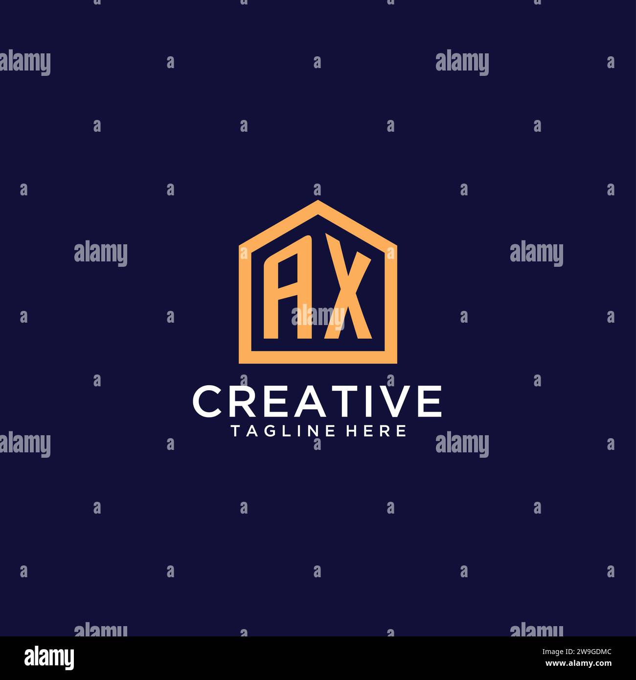 Initial AX logo with abstract home shape, modern minimalist realty logo ...