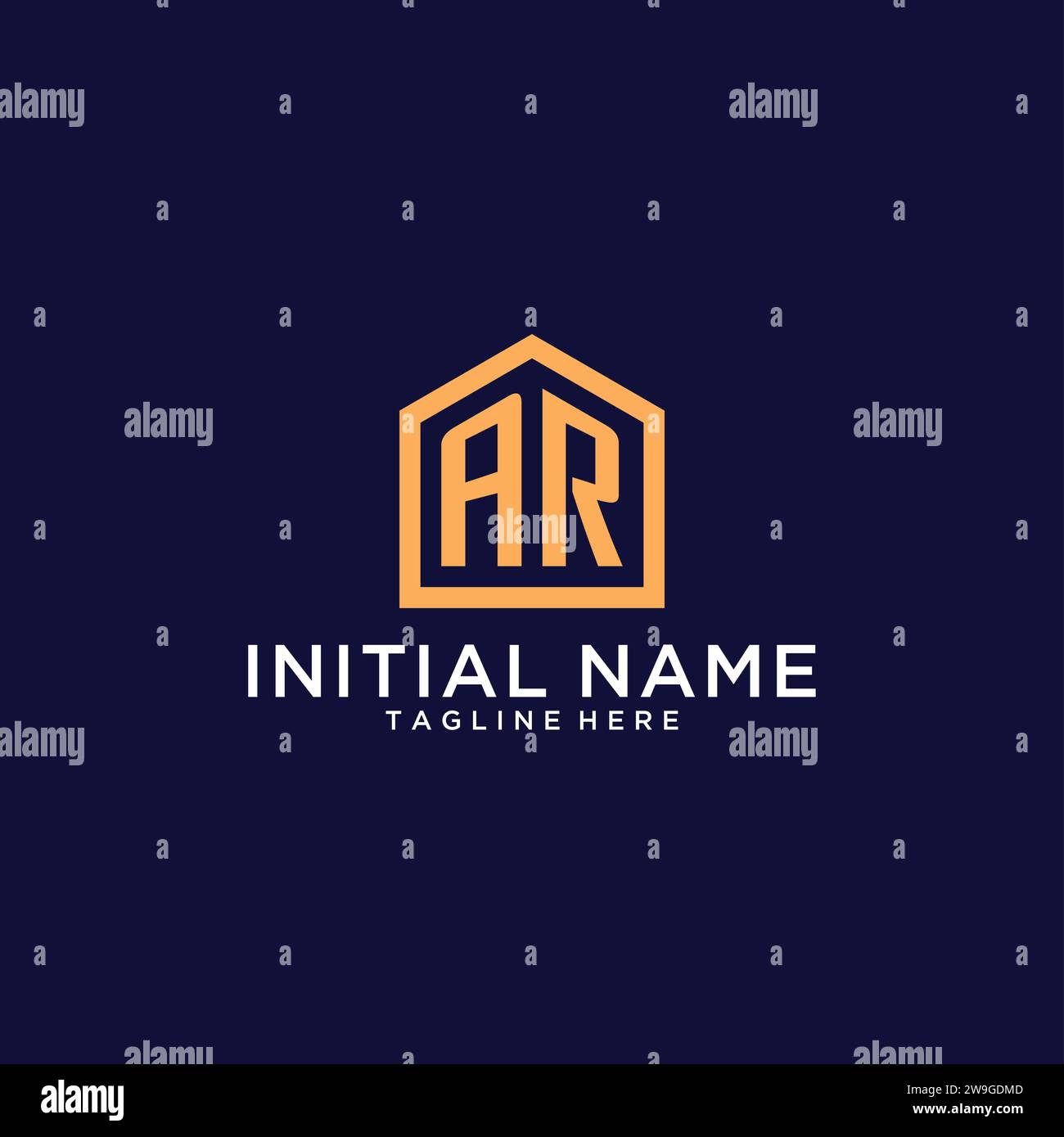 Initial AR logo with abstract home shape, modern minimalist realty logo ...