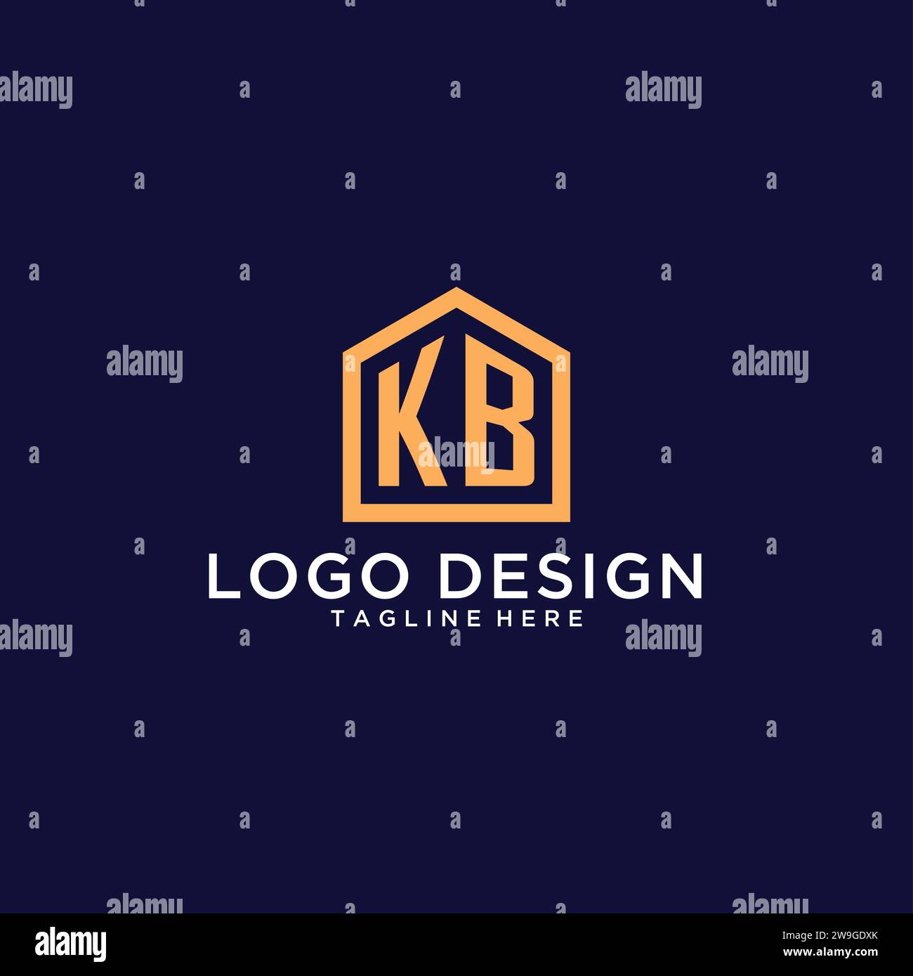 Initial KB logo with abstract home shape, modern minimalist realty logo ...