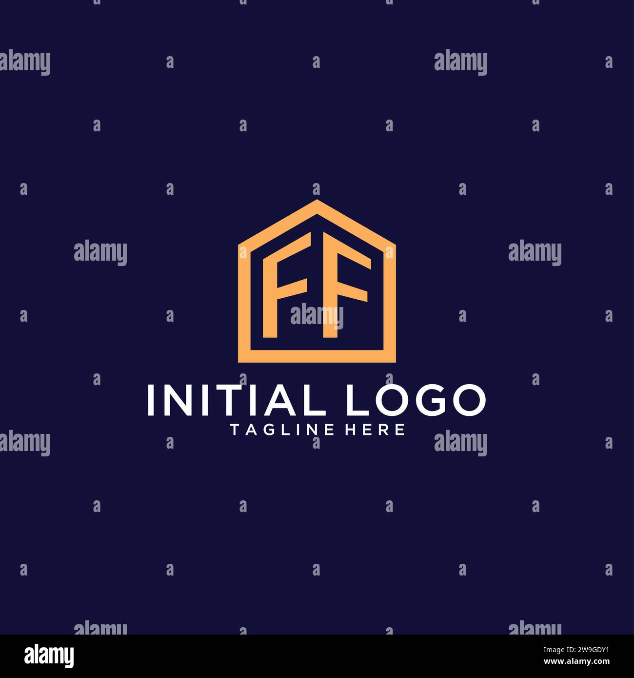 Initial FF logo with abstract home shape, modern minimalist realty logo ...