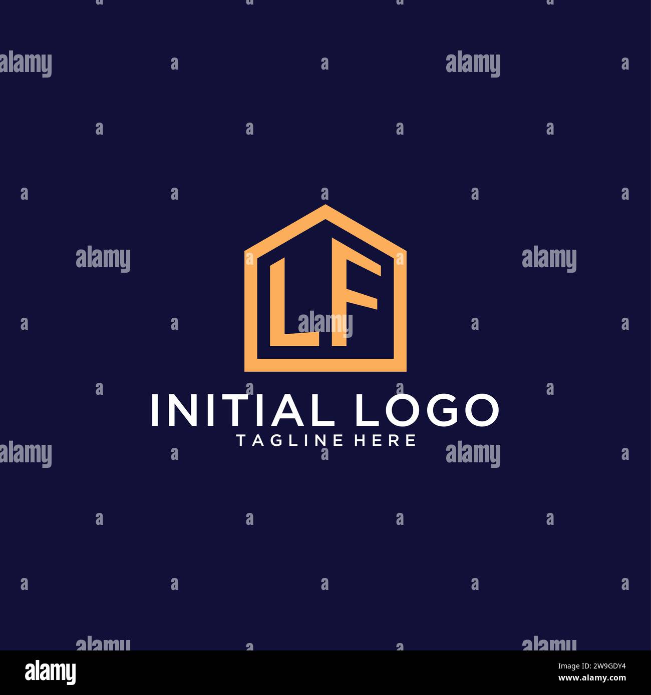 Initial LF logo with abstract home shape, modern minimalist realty logo ...