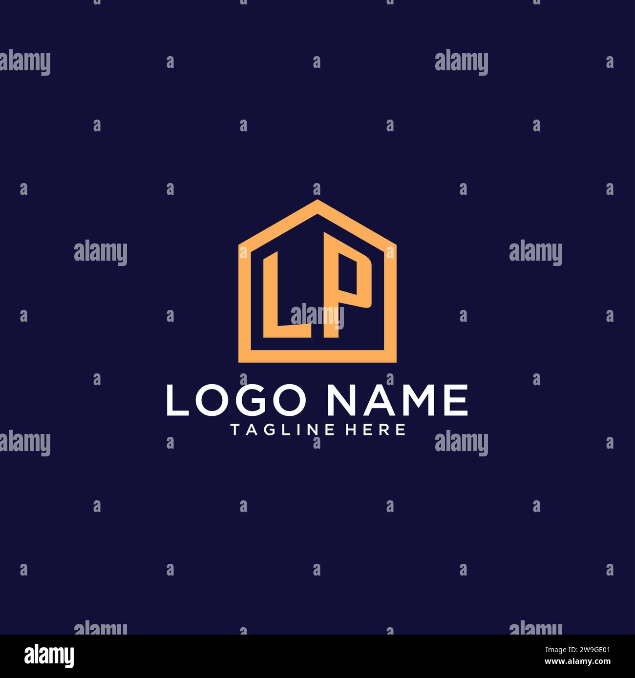 Initial LP logo with abstract home shape, modern minimalist realty logo ...