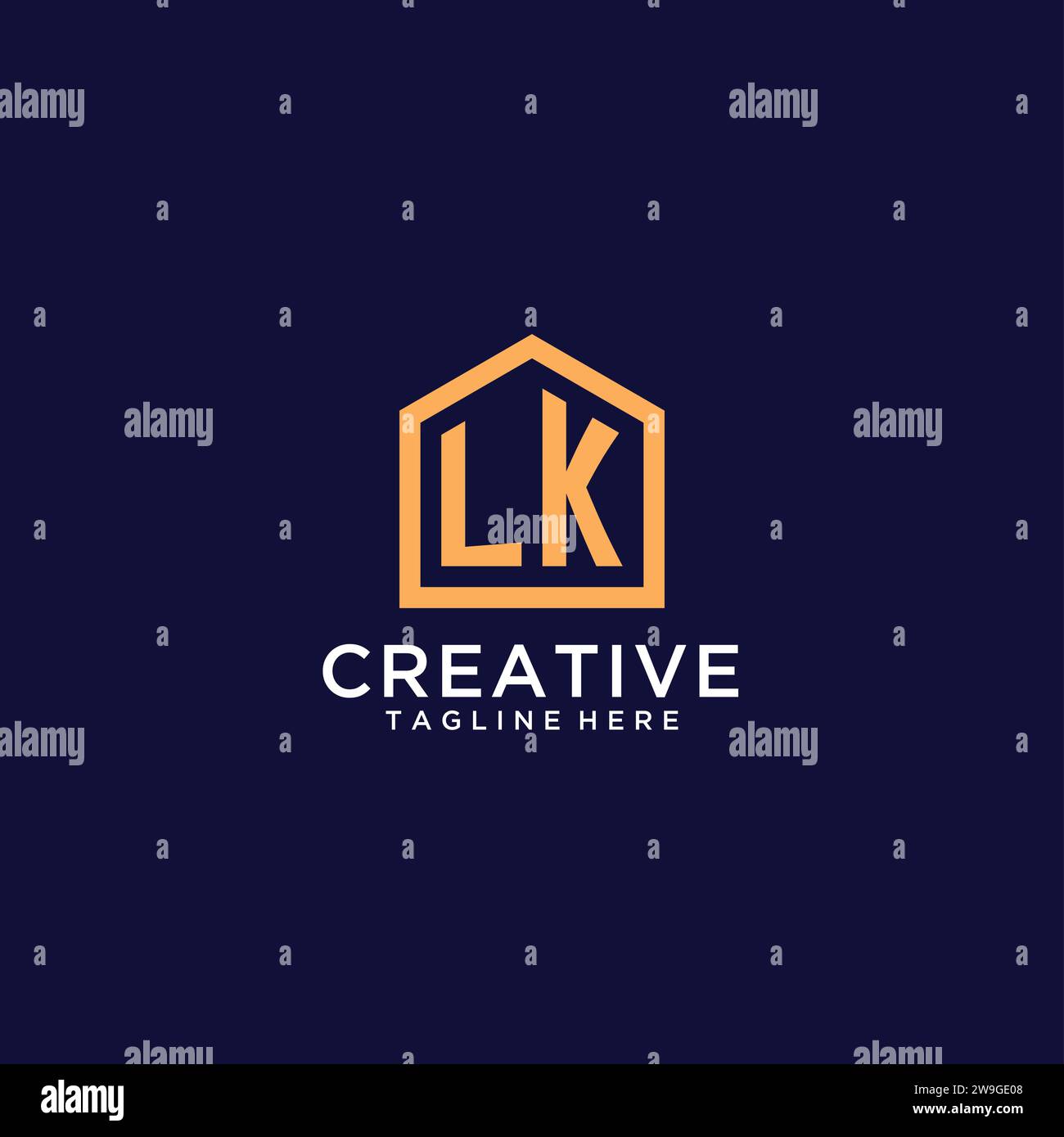 Initial LK logo with abstract home shape, modern minimalist realty logo ...
