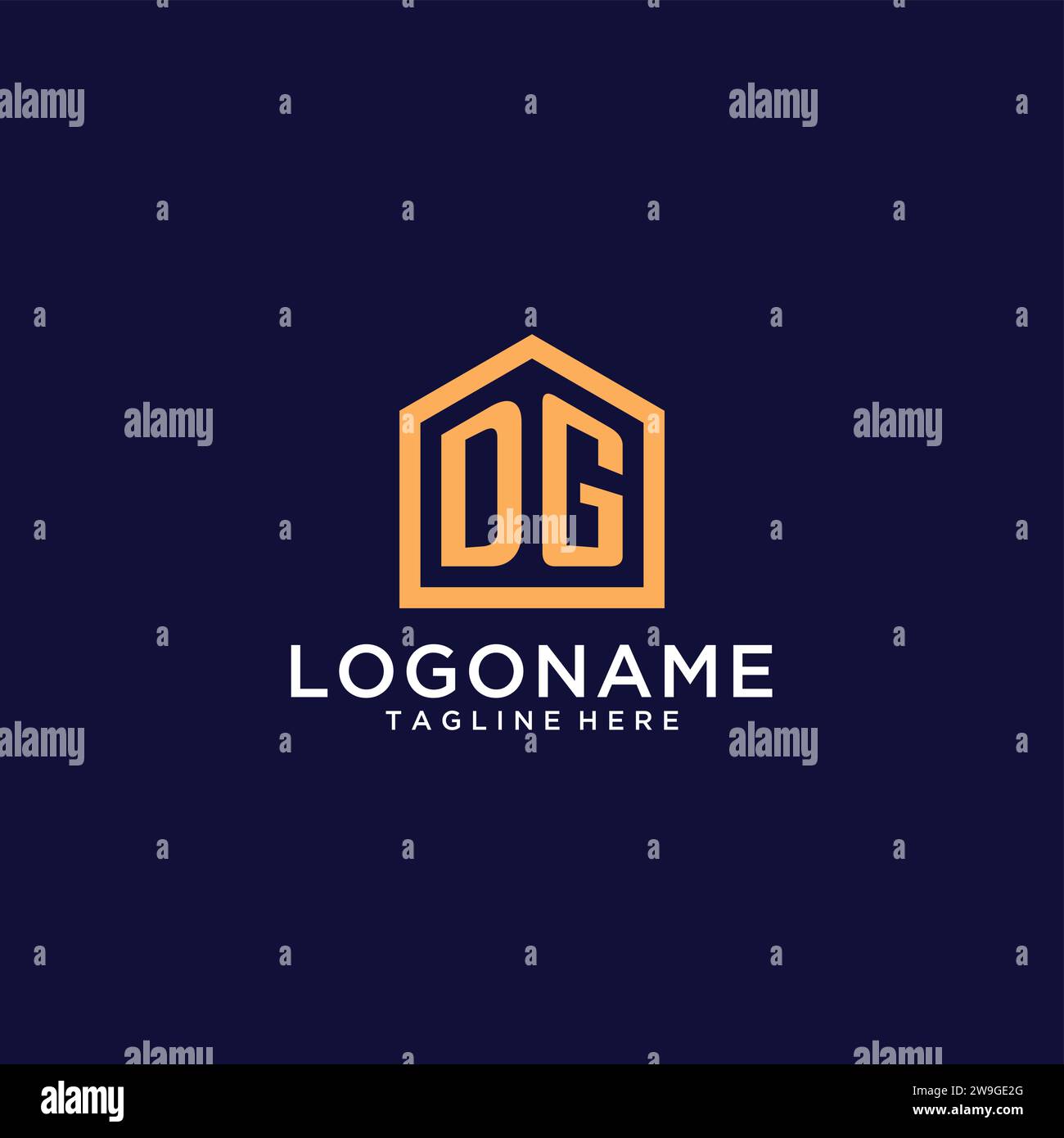Initial DG logo with abstract home shape, modern minimalist realty logo ...