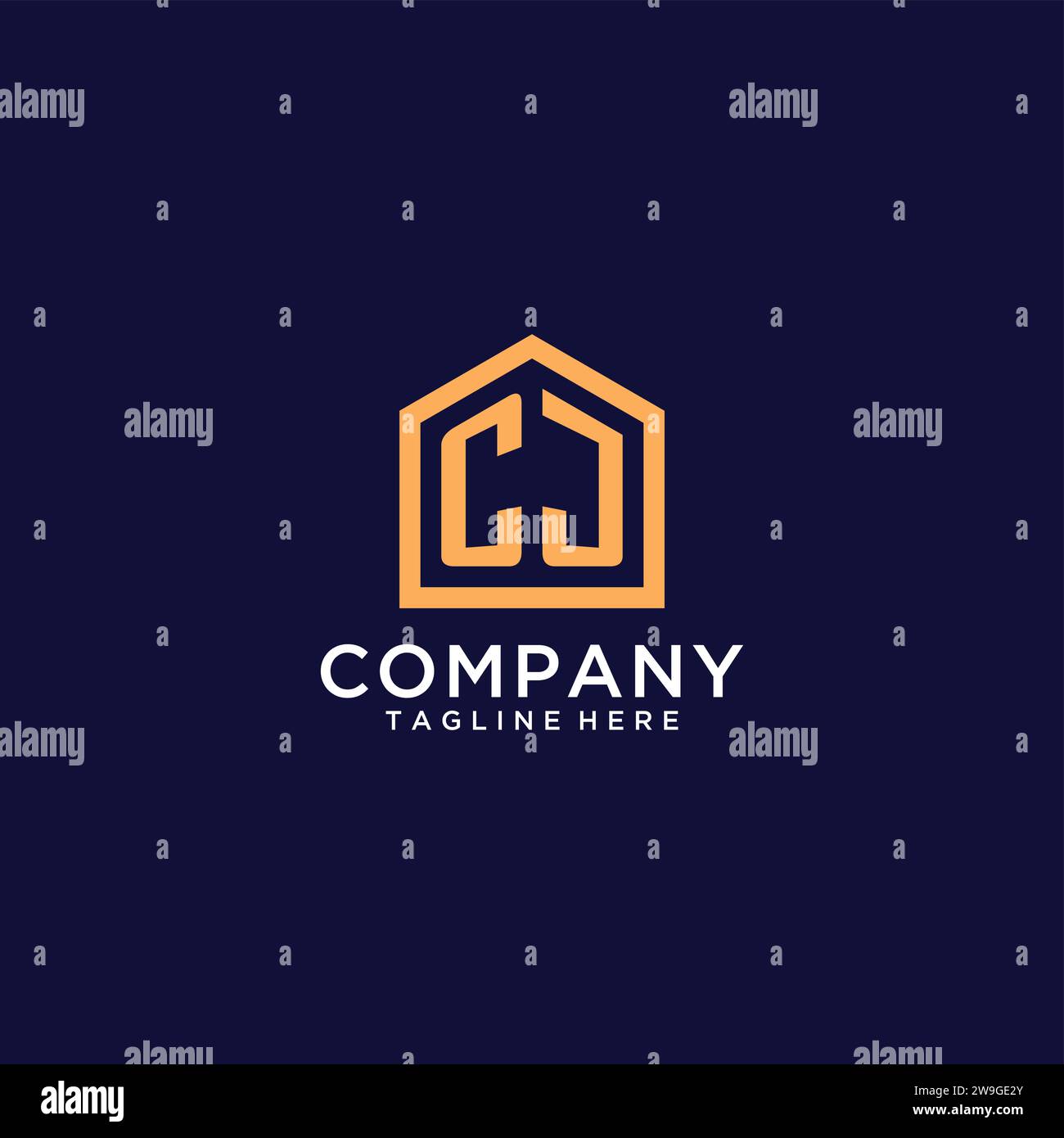 Initial CJ logo with abstract home shape, modern minimalist realty logo ...