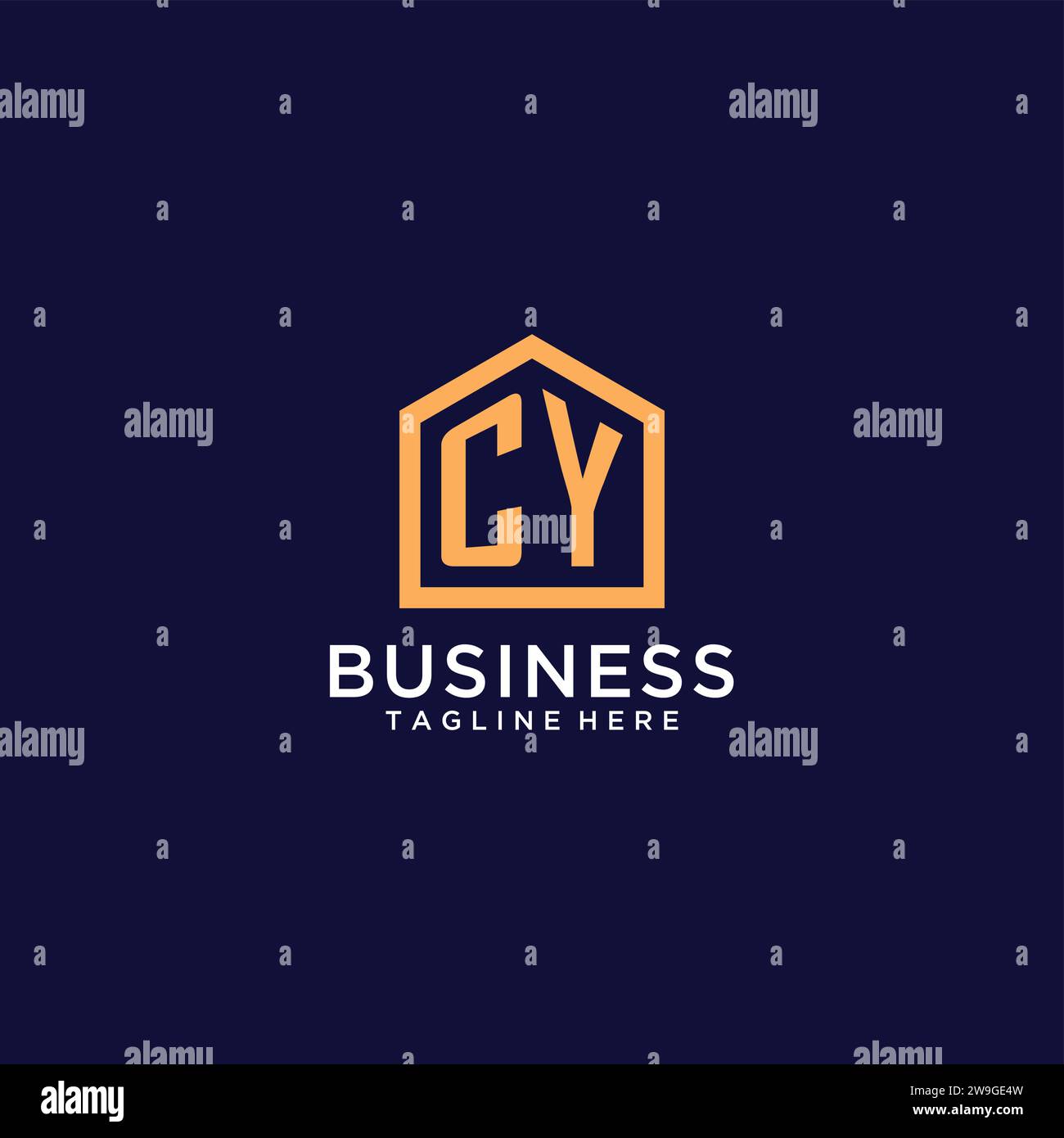Initial CY logo with abstract home shape, modern minimalist realty logo ...
