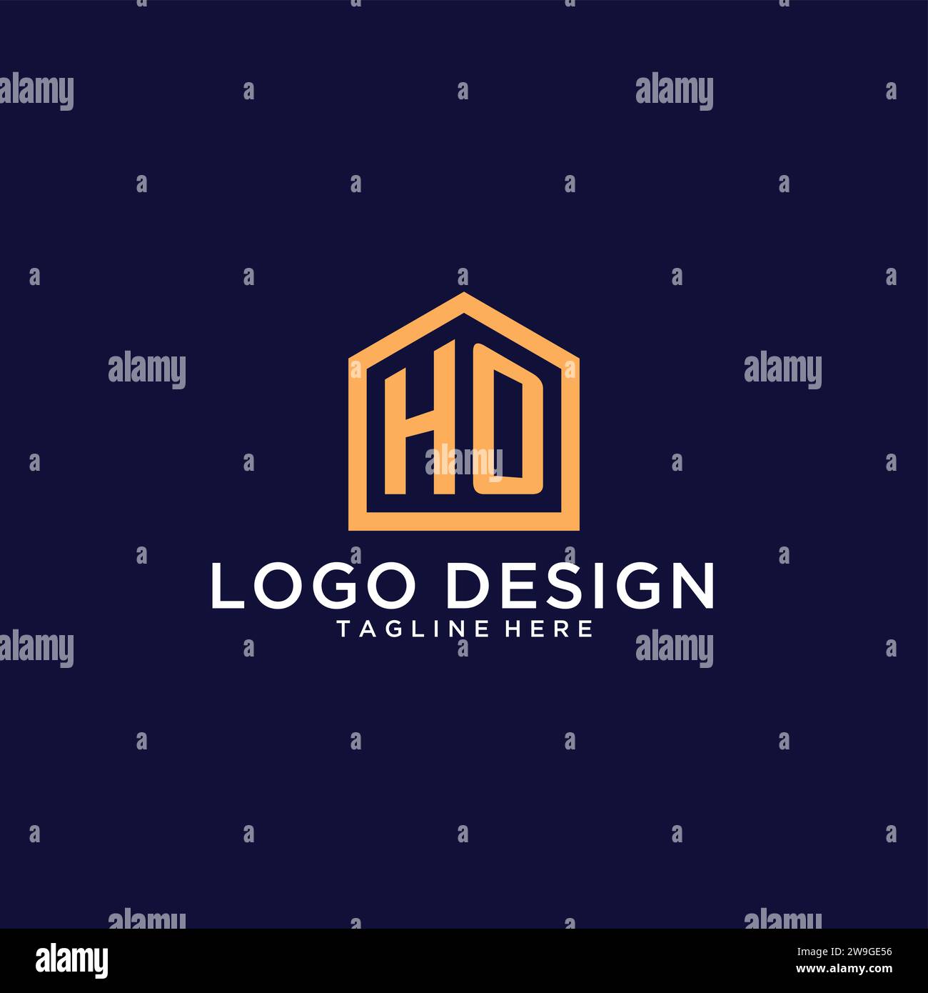 Initial HO logo with abstract home shape, modern minimalist realty logo ...