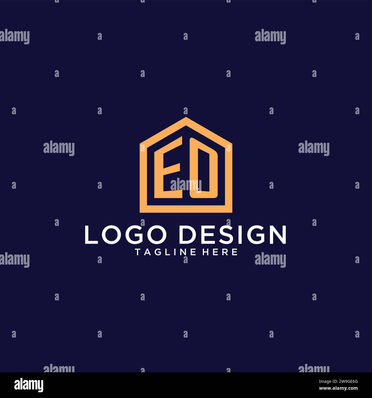 Initial EO logo with abstract home shape, modern minimalist realty logo ...