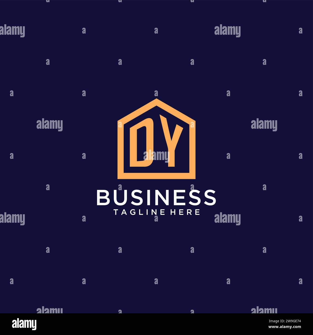 Initial DY logo with abstract home shape, modern minimalist realty logo ...