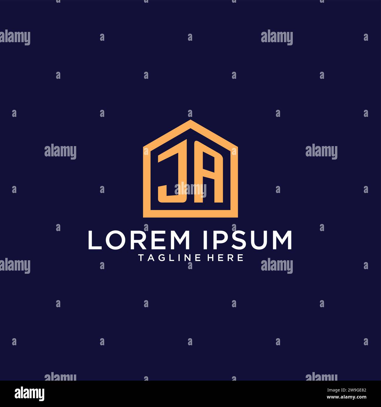 Initial JA logo with abstract home shape, modern minimalist realty logo ...