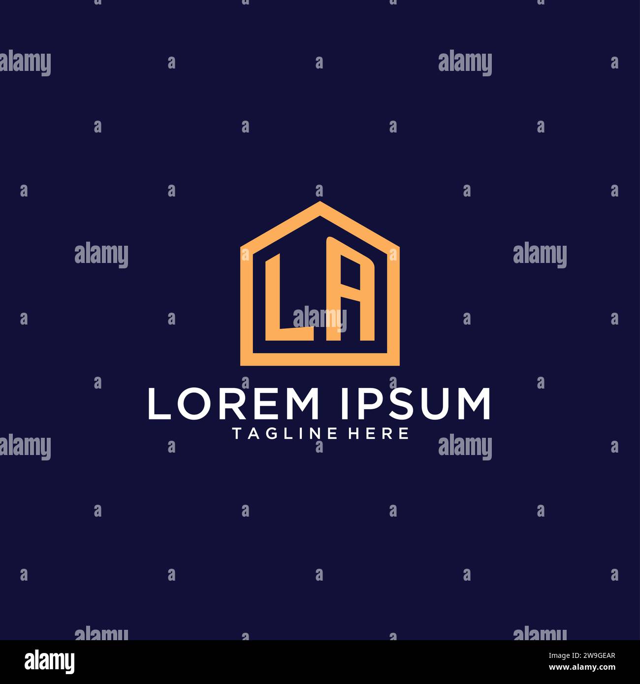 Initial LA logo with abstract home shape, modern minimalist realty logo ...