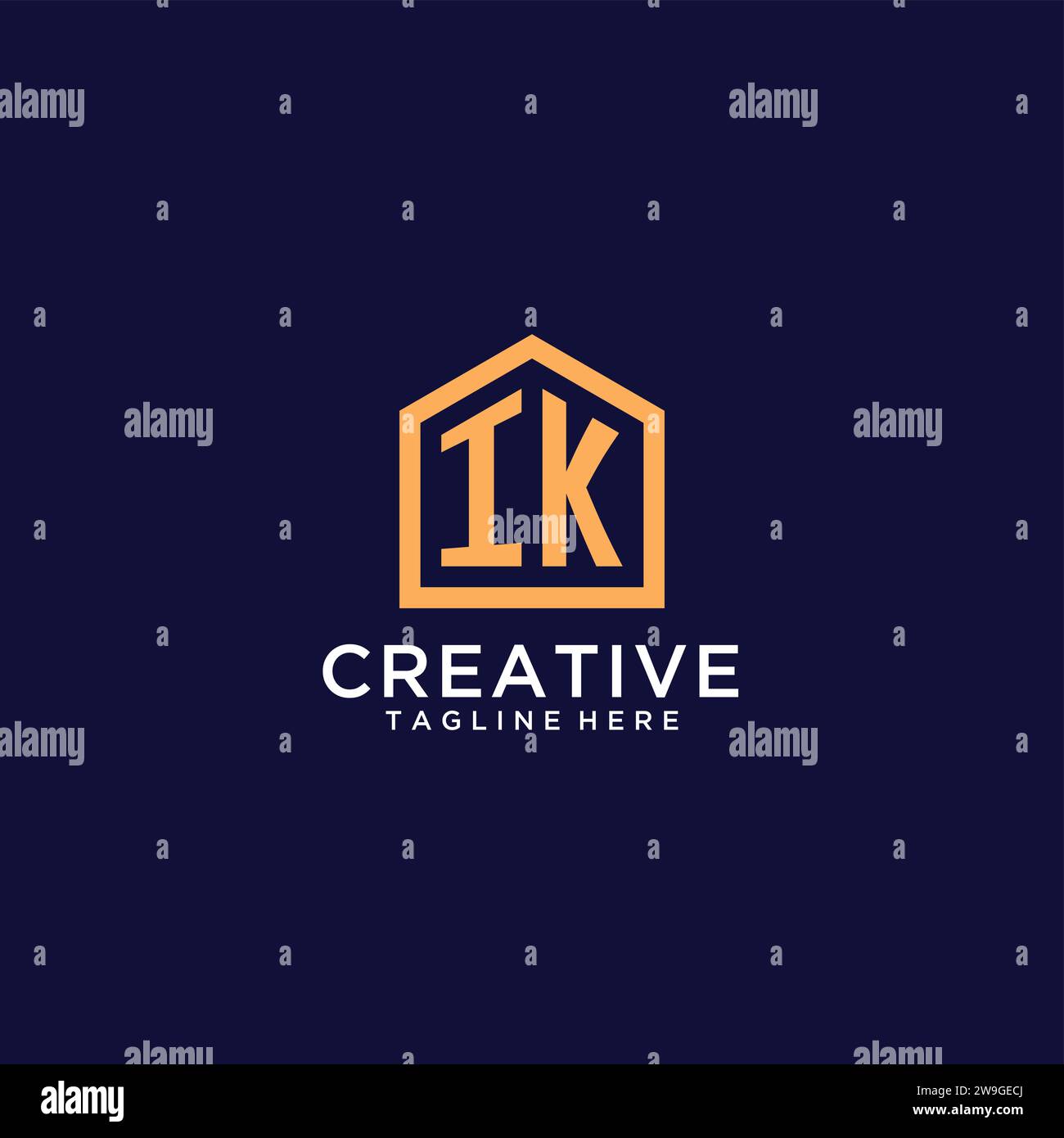 Initial IK logo with abstract home shape, modern minimalist realty logo ...
