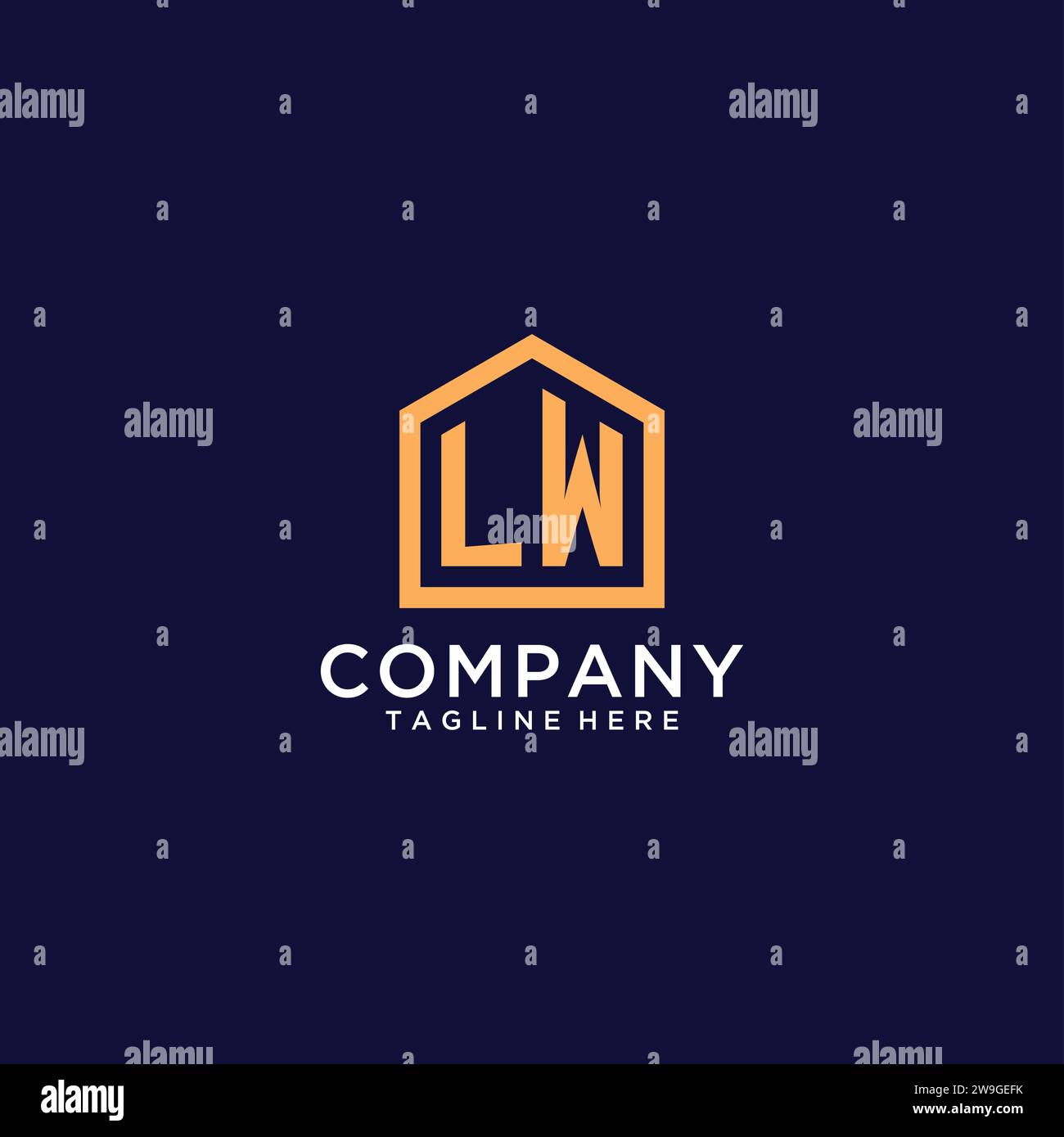 Initial LW logo with abstract home shape, modern minimalist realty logo ...