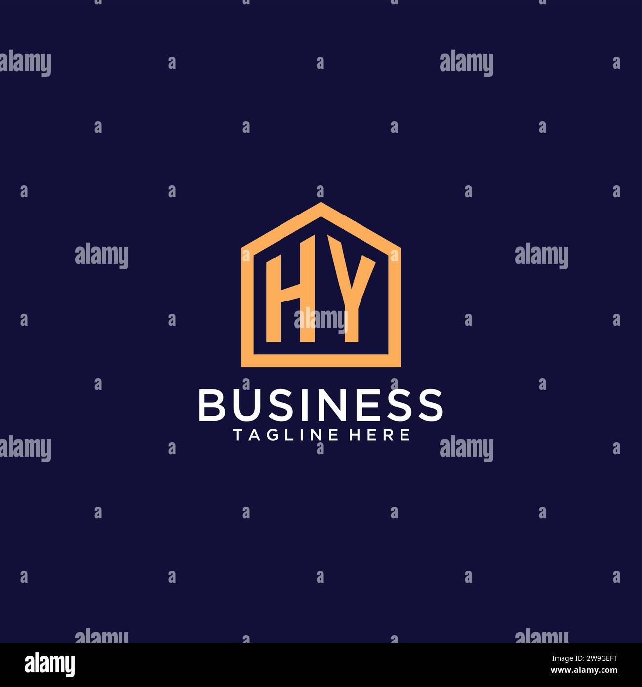 Initial HY logo with abstract home shape, modern minimalist realty logo ...