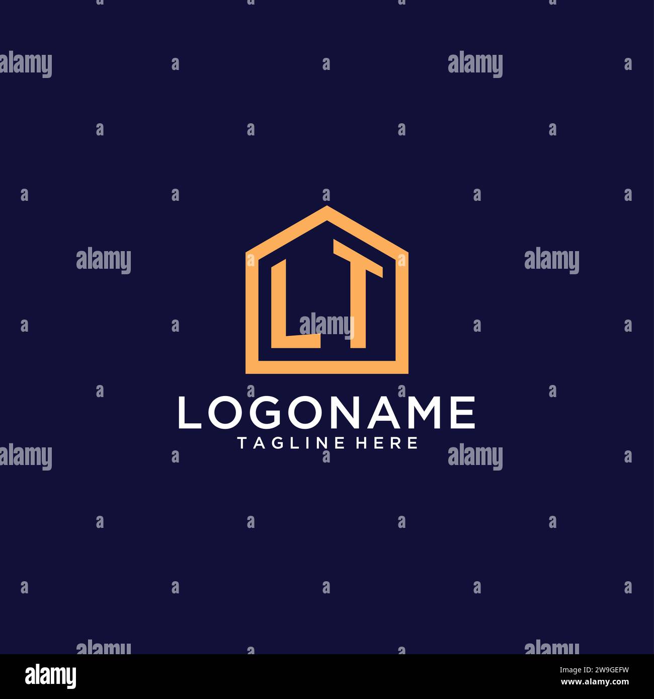 Initial LT logo with abstract home shape, modern minimalist realty logo ...