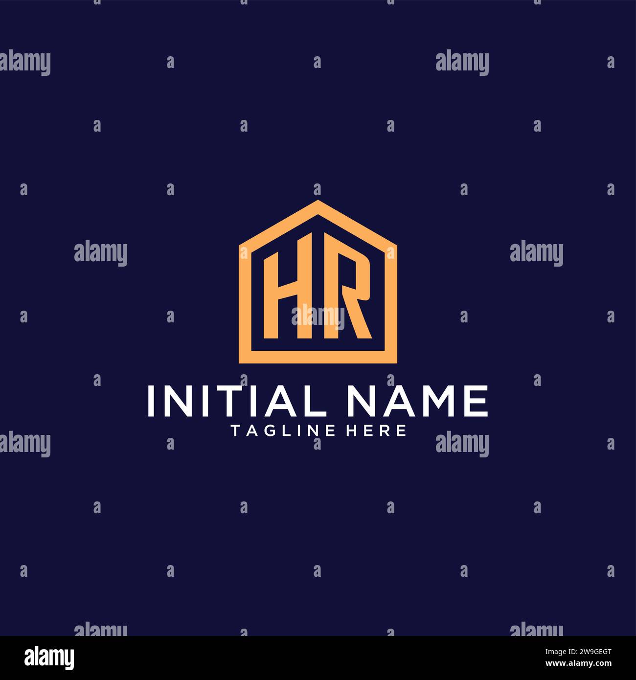 Initial HR logo with abstract home shape, modern minimalist realty logo ...