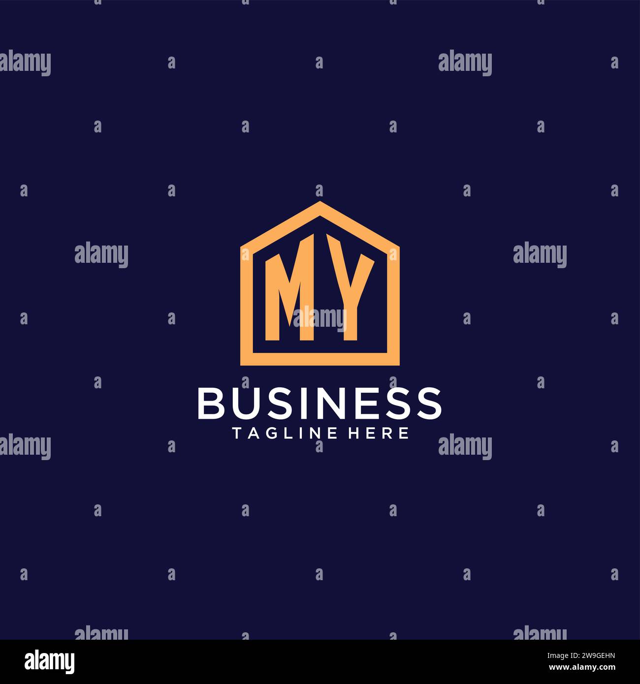 Initial MY logo with abstract home shape, modern minimalist realty logo ...