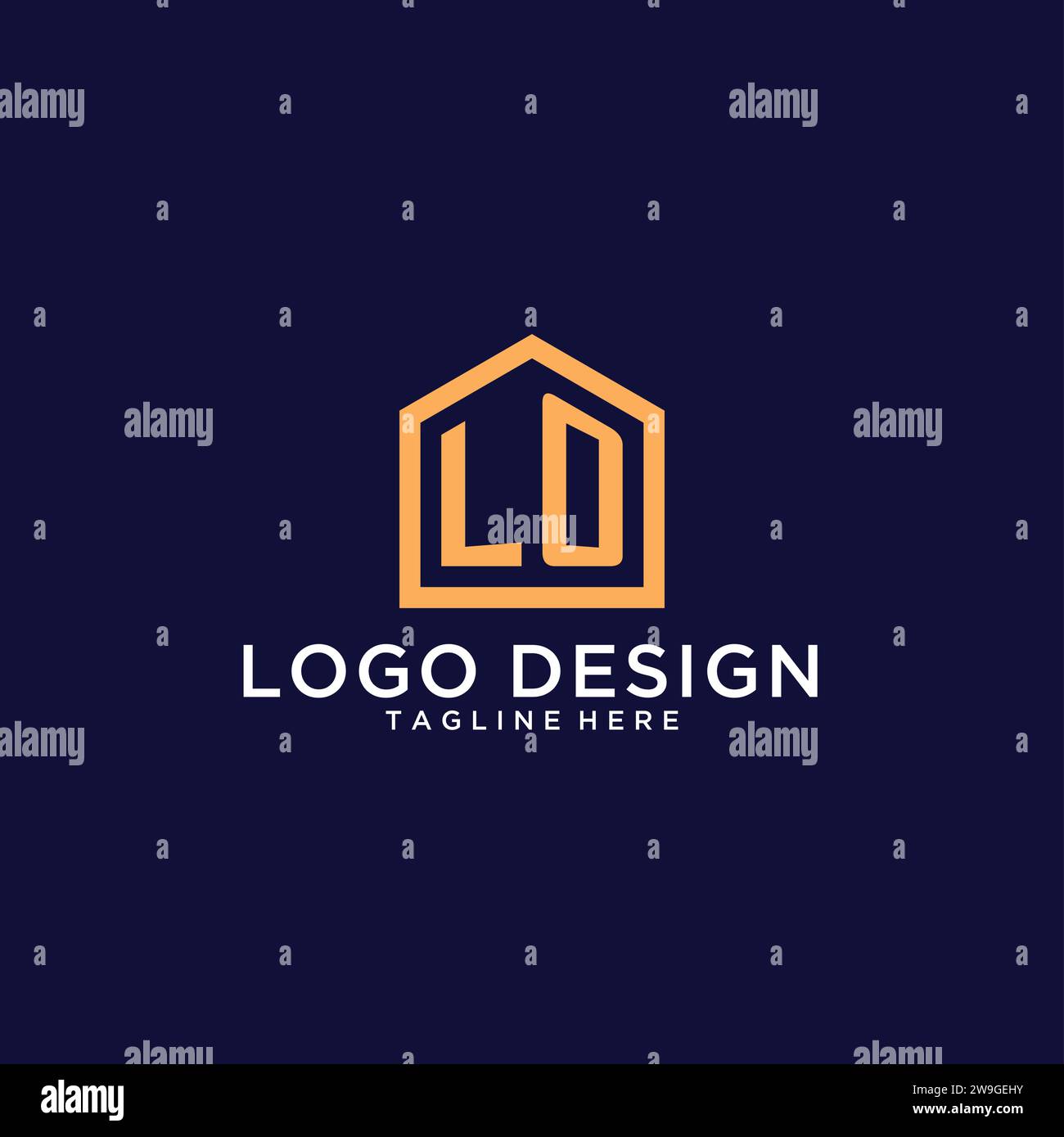 Initial LO logo with abstract home shape, modern minimalist realty logo ...