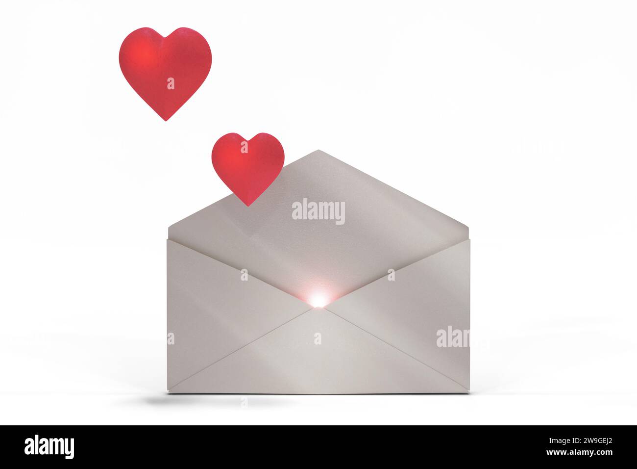 3D Illustration ,realistic notification of new message. on transparent ...