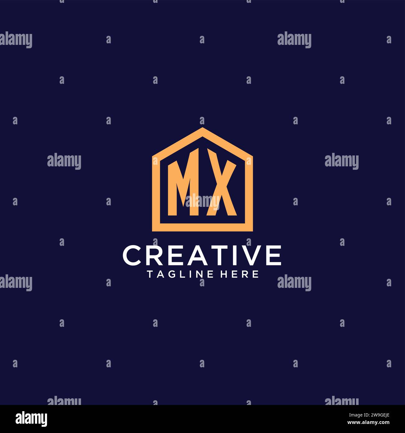 Initial MX logo with abstract home shape, modern minimalist realty logo ...