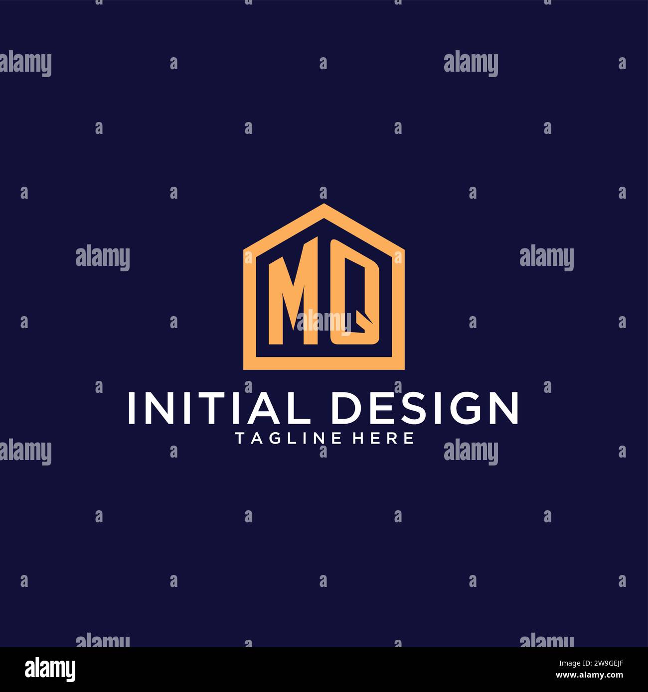 Initial MQ logo with abstract home shape, modern minimalist realty logo ...