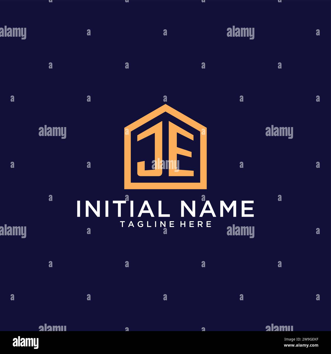 Initial JE logo with abstract home shape, modern minimalist realty logo ...