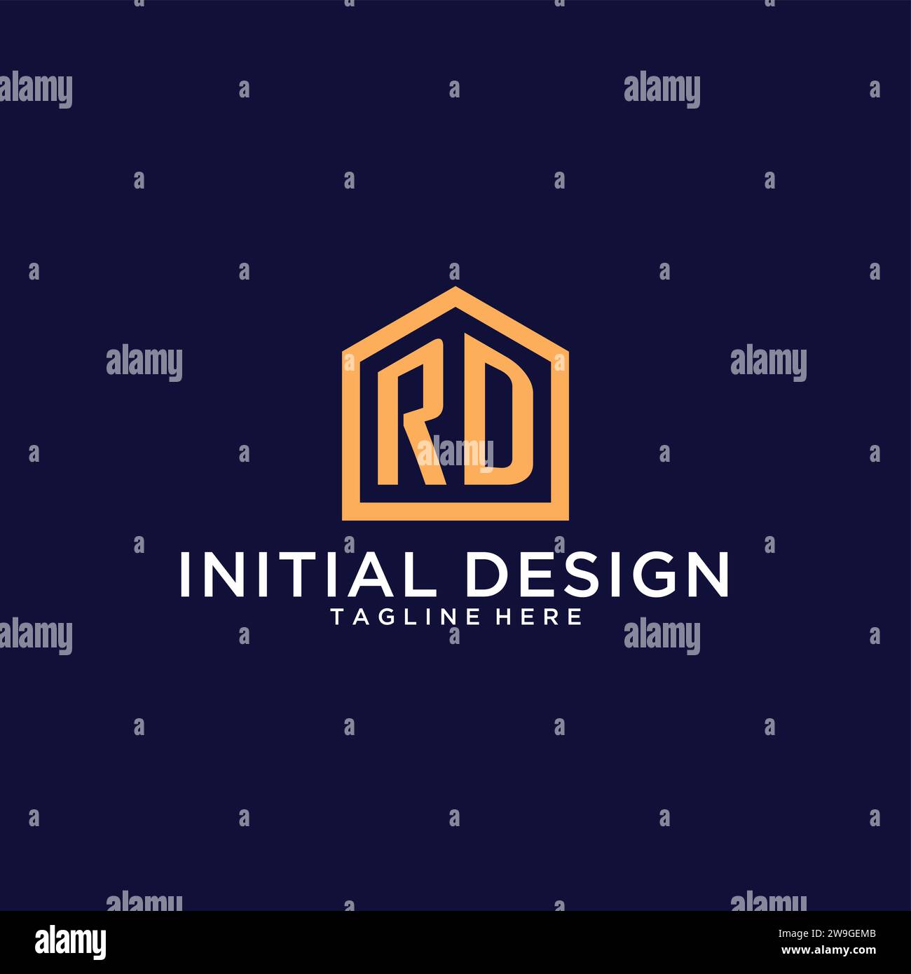 Initial RD logo with abstract home shape, modern minimalist realty logo ...