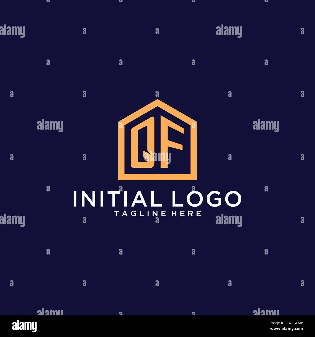 Initial QF logo with abstract home shape, modern minimalist realty logo ...