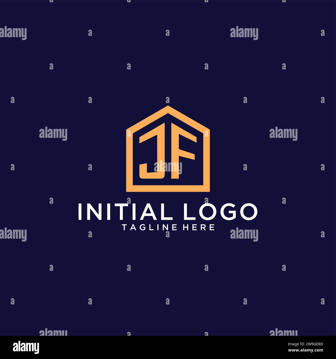 Initial JF logo with abstract home shape, modern minimalist realty logo ...