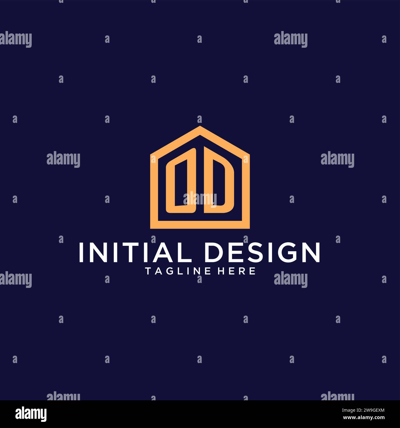 Initial OD logo with abstract home shape, modern minimalist realty logo ...